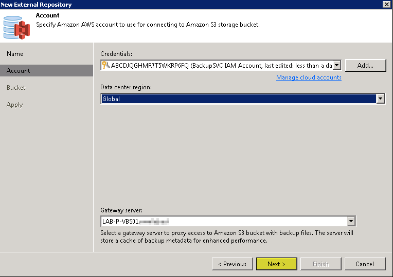 Veeam/N2WS – Using External Repositories – VirtualBonzo