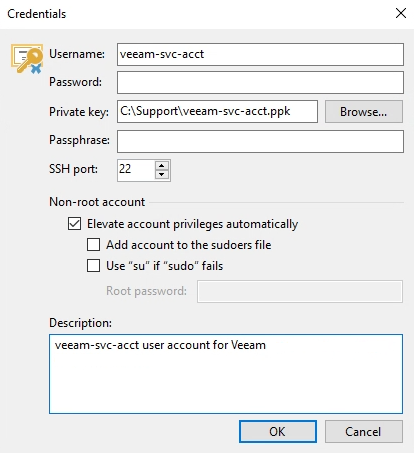 Adding an Amazon Linux 2 Instance to Veeam using Private Key ...